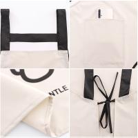 China Daily Life Apron with Custom Logo Pockets Waterproof Polyester Cotton Kitchen Chef Apron for sale