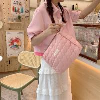 China Polyester Custom Logo Puffed Puffer Pouch Large Capacity Makeup Quilted Bags Cosmetic Case for sale