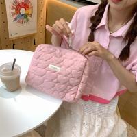 China Polyester Custom Logo Puffed Puffer Pouch Large Capacity Makeup Quilted Bags Cosmetic Case for sale