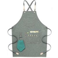 China Custom Waterproof Cross Back Canvas Apron Denim Apron for Daily Life in Restaurant Bar for sale