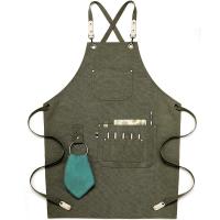 China Custom Waterproof Cross Back Canvas Apron Denim Apron for Daily Life in Restaurant Bar for sale
