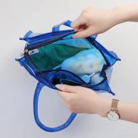 China Transparent PVC Tote Bag for Summer Beach Custom Logo Waterproof Large Size Candy Color for sale