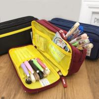 China Custom Logo Printed Canvas Stationery Bag Perfect for Cosmetics Storage Solutions for sale