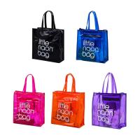 China Transparent PVC Tote Bag for Summer Beach Custom Logo Waterproof Large Size Candy Color for sale