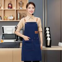 China Custom Logo Cotton Waterproof Apron for Daily Life in Hot Pot Restaurant Hotel Waiter for sale