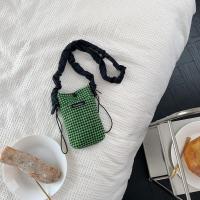 China OEM/ODM Acceptable Small Square Lattice Mini Cell Phone Crossbody Bag in Canvas for sale