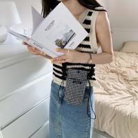 China OEM/ODM Acceptable Small Square Lattice Mini Cell Phone Crossbody Bag in Canvas for sale