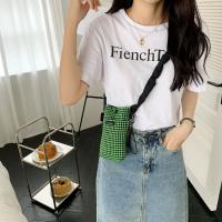 China OEM/ODM Acceptable Small Square Lattice Mini Cell Phone Crossbody Bag in Canvas for sale