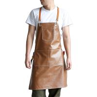 China Restaurant Bar Durable Leather BBQ Apron with Work Tool Apron Design and Custom Logo for sale