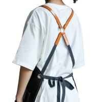 China Restaurant Bar Durable Leather BBQ Apron with Work Tool Apron Design and Custom Logo for sale