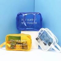 China Customized Logo Clear Waterproof Makeup Pouches With Zipper For Fashionable Toiletry for sale