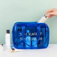 China Customized Logo Clear Waterproof Makeup Pouches With Zipper For Fashionable Toiletry for sale