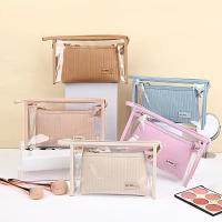 China Daily Travel Cosmetic Pouch Custom Leather Makeup Bag for Toiletries and Cosmetics for sale