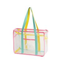 China Transparent PVC Tote Bag Clear Candy Colors U-shaped Beach Shopping Handbag for Women for sale