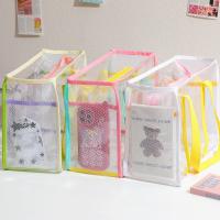 China Transparent PVC Tote Bag Clear Candy Colors U-shaped Beach Shopping Handbag for Women for sale