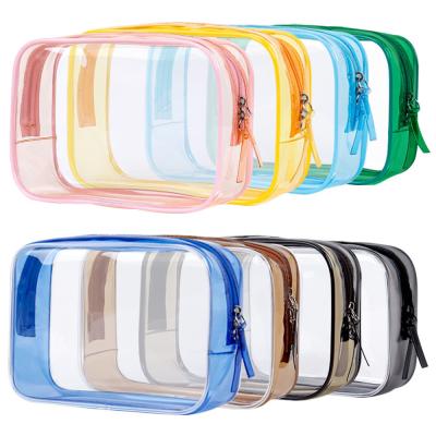 China Zipper Closure Clear Waterproof Makeup Pouches for Travel and Toiletry Organization for sale