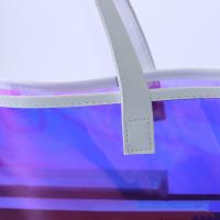 China Transparent PVC Jelly Bag Holographic Fashion Shoulder Shopping Plastic Bag for Women for sale