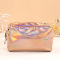 China Custom PU Leather Laser Bag Pencil Case Waterproof Brush Pouch Makeup Bag Cosmetic Bags for sale