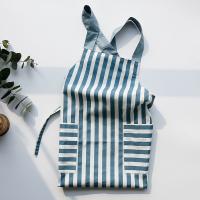 China Custom Logo Printed Cotton Apron Professional Canvas Waiter Uniform Apron for Women for sale