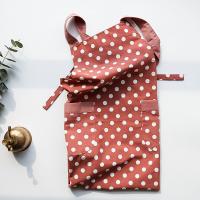 China Custom Logo Printed Cotton Apron Professional Canvas Waiter Uniform Apron for Women for sale