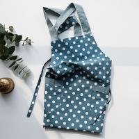 China Custom Logo Printed Cotton Apron Professional Canvas Waiter Uniform Apron for Women for sale