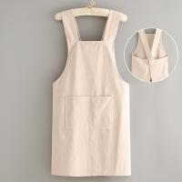 China Customize Kitchen Cotton Linen Apron With Logo Home Apron for Work Bar Bib Canvas Apron for sale