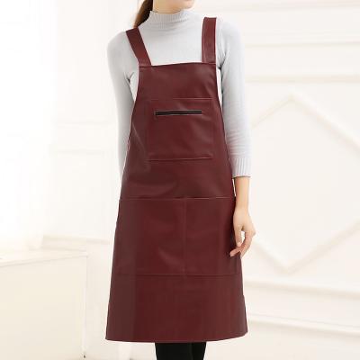 China Custom Logo Leather Apron for Chef Stylist Grill Restaurant Bar and Cafes Durable for sale