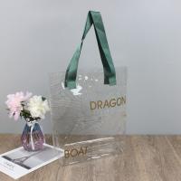 China Newest Fashionable PVC Clear Duffle Bag With Logo Zipper for Shopping and Beach for sale