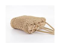 China Custom Logo Accepted Medium Size Rattan Straw Handbag for Lady Hollow Out Summer Fashion for sale