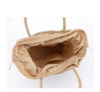 China Custom Logo Accepted Medium Size Rattan Straw Handbag for Lady Hollow Out Summer Fashion for sale