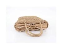 China Custom Logo Accepted Medium Size Rattan Straw Handbag for Lady Hollow Out Summer Fashion for sale