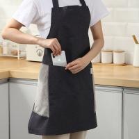 China Newest Fashinable Apron for Cooking Food and Gardening in Pure Black Cotton Polyester for sale