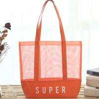 China Polyester Main Material Custom Ultralight Large Personalized Beach Mesh Tote Bag for sale