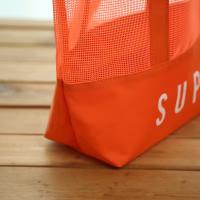 China Polyester Main Material Custom Ultralight Large Personalized Beach Mesh Tote Bag for sale