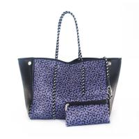 China Custom Logo Accepted Neoprene Beach Bag Tote Handbag for Women Perforated Design for sale