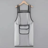 China Accepable OEM/ODM TPU Thick Hairdresser Cafe Transparent Apron for Restaurant Bar for sale