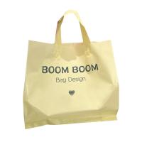 China Custom Logo Accepted Soft Loop Handles Tote Shopping Plastic Bag for Clothing Packaging for sale