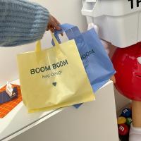 China Custom Logo Accepted Soft Loop Handles Tote Shopping Plastic Bag for Clothing Packaging for sale