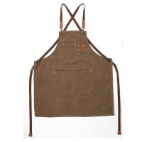 China Daily Life Chef Work and Utility Apron Custom Logo Cotton Canvas Tool Apron with Pockets for sale