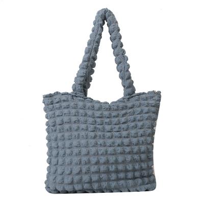 China Personality Bubble Flower Quilted Underarm Tote Shopping Bag Wrinkle Cloud Bags for Women for sale