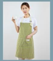 China Customize Kitchen Apron With Logo Cotton Linen Wait Staff Uniform for Restaurant Bar for sale
