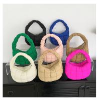 China Customized Color Handbag 2024 Trend Lattice Pattern Cotton Bag for Fashionable Women for sale
