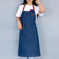 China Water Resistant Denim Apron OEM/ODM Acceptable Machine Washable for Chef Kitchen BBQ for sale