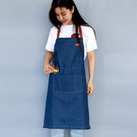 China Water Resistant Denim Apron OEM/ODM Acceptable Machine Washable for Chef Kitchen BBQ for sale