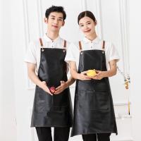 China Grill Restaurant Bar Shop Cafes Beauty Nails Studios Uniform Custom Leather Apron for Chef in Cotton for sale