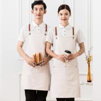 China Grill Restaurant Bar Shop Cafes Beauty Nails Studios Uniform Custom Leather Apron for Chef in Cotton for sale
