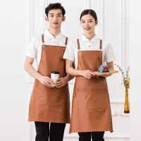 China Grill Restaurant Bar Shop Cafes Beauty Nails Studios Uniform Custom Leather Apron for Chef in Cotton for sale