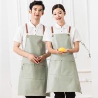 China Grill Restaurant Bar Shop Cafes Beauty Nails Studios Uniform Custom Leather Apron for Chef in Cotton for sale