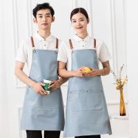 China Grill Restaurant Bar Shop Cafes Beauty Nails Studios Uniform Custom Leather Apron for Chef in Cotton for sale