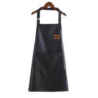 China Custom Logo Waterproof Leather Long Bib Apron for Kitchen BBQ Bartenders Uniform Type for sale
